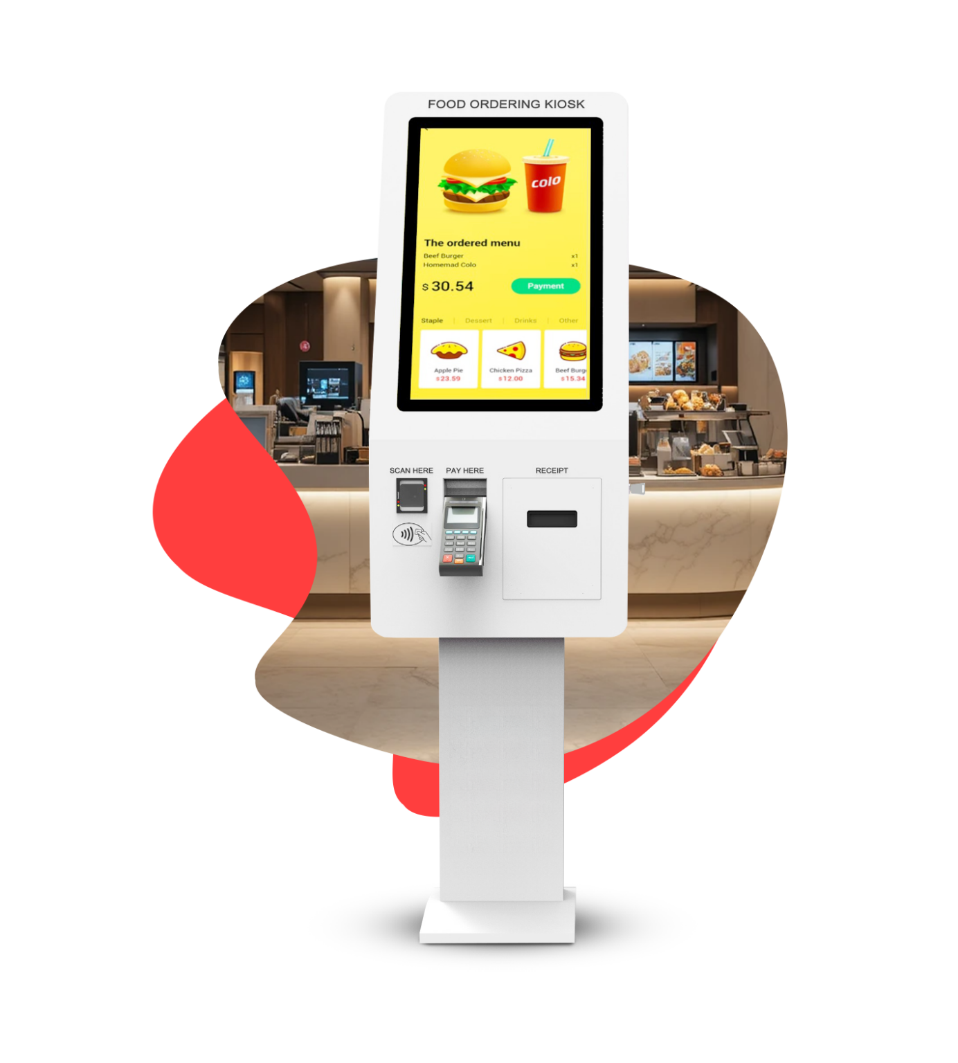 Self Ordering Kiosk for Cafes, Restaurants & Food Courts